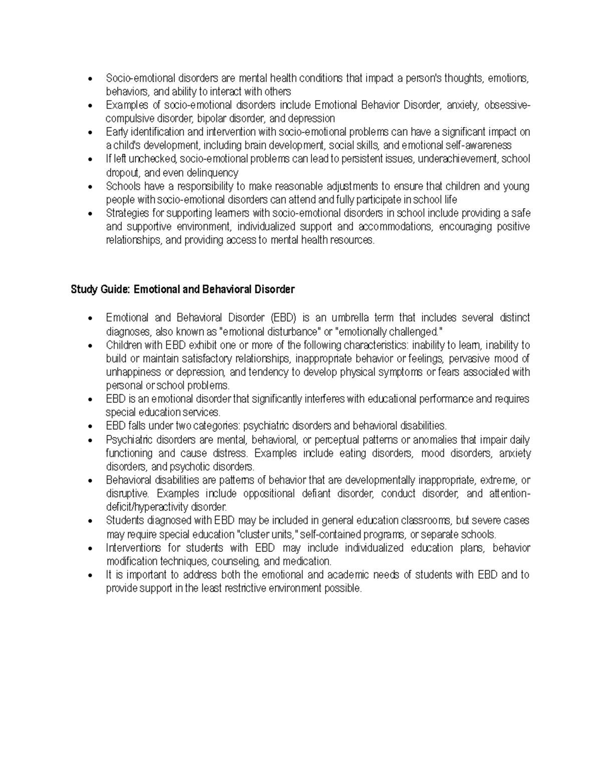 Socio-Emotional Disorders: Understanding EBD, Anxiety, and Depression ...