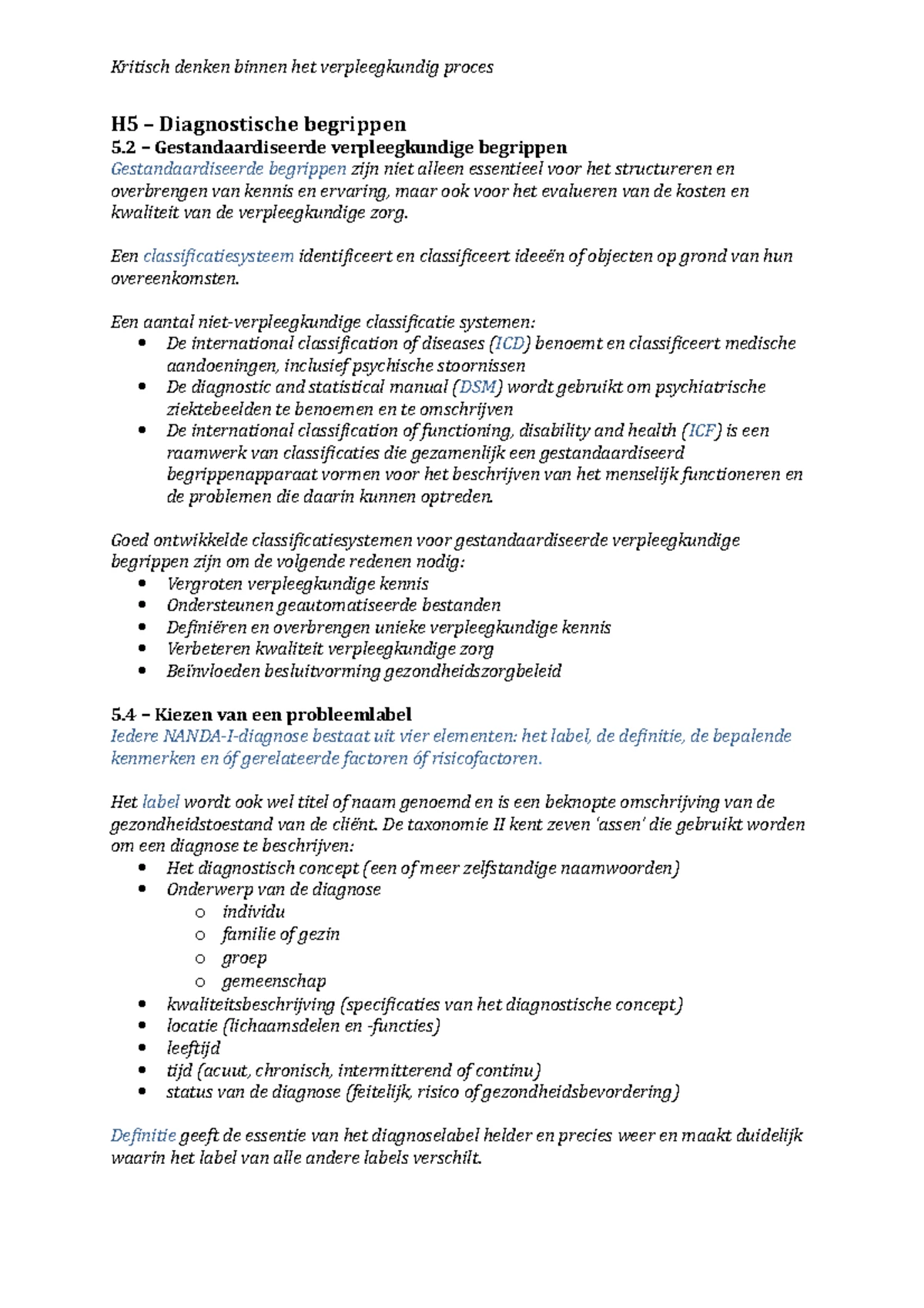 Het 5A-model - Samenvatting en Toepassing in Verpleegkunde - Studeersnel