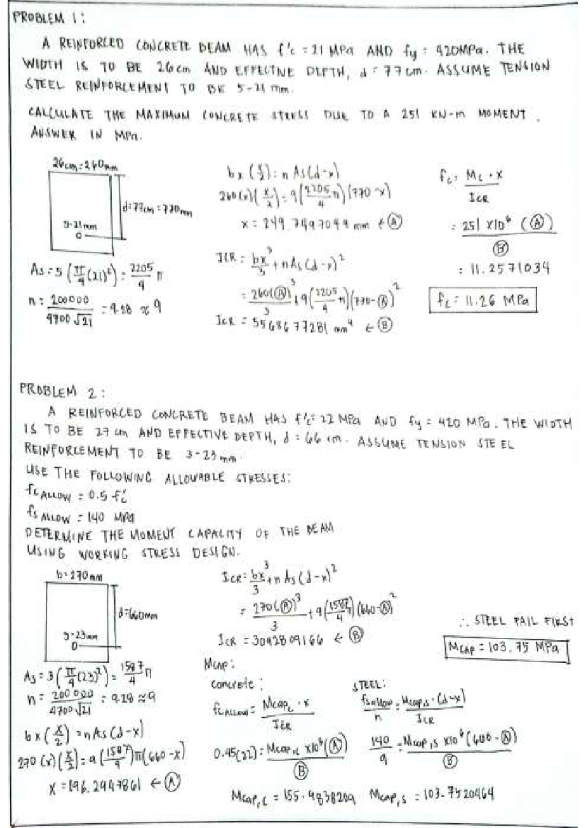 Rcd - Analysis of Singly Reinforced Beam (ENG 101) - Studocu