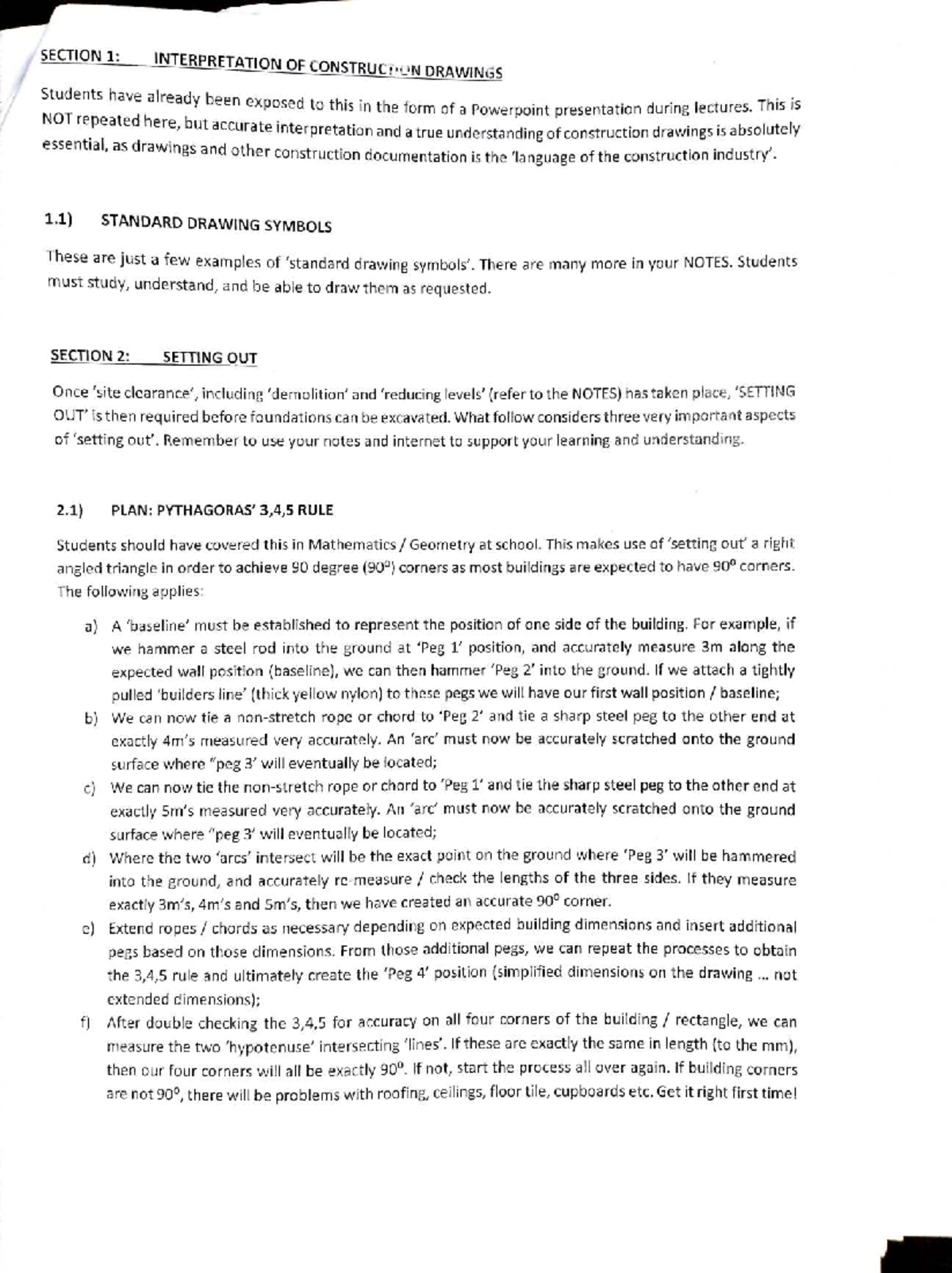 Construction Technology: Interpretation of Drawings & Setting Out ...
