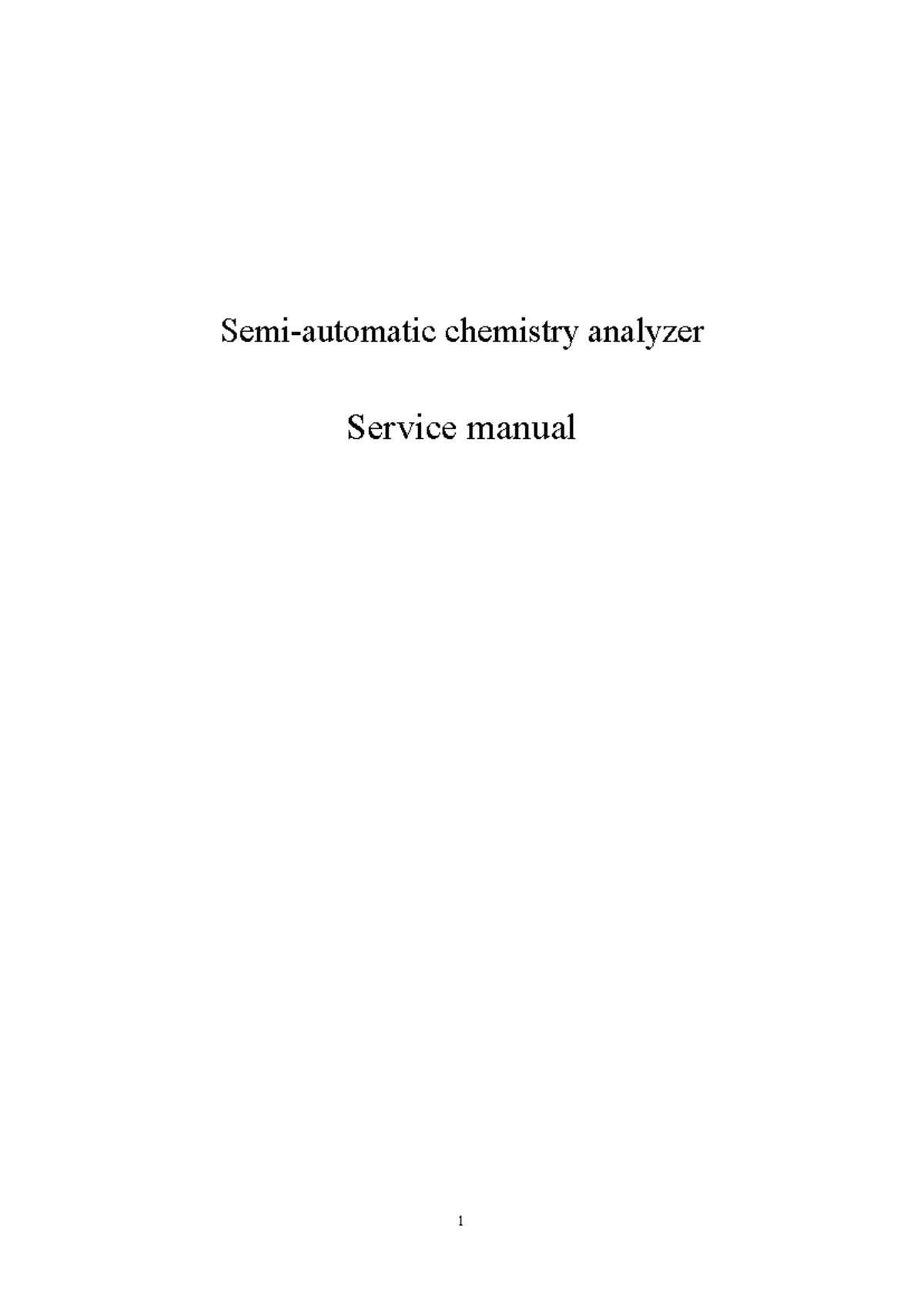 URIT-810 service manual - Semi-automatic chemistry analyzer Service ...
