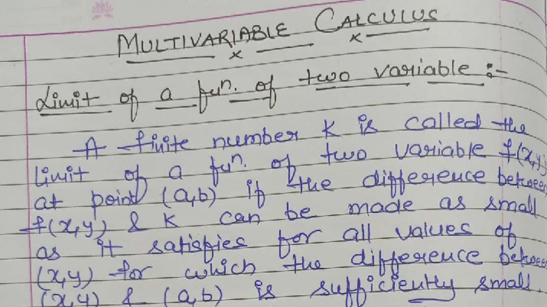 MULTIVARIABLE CALCULUS XX Limit of Functions of Two Variables - Studocu