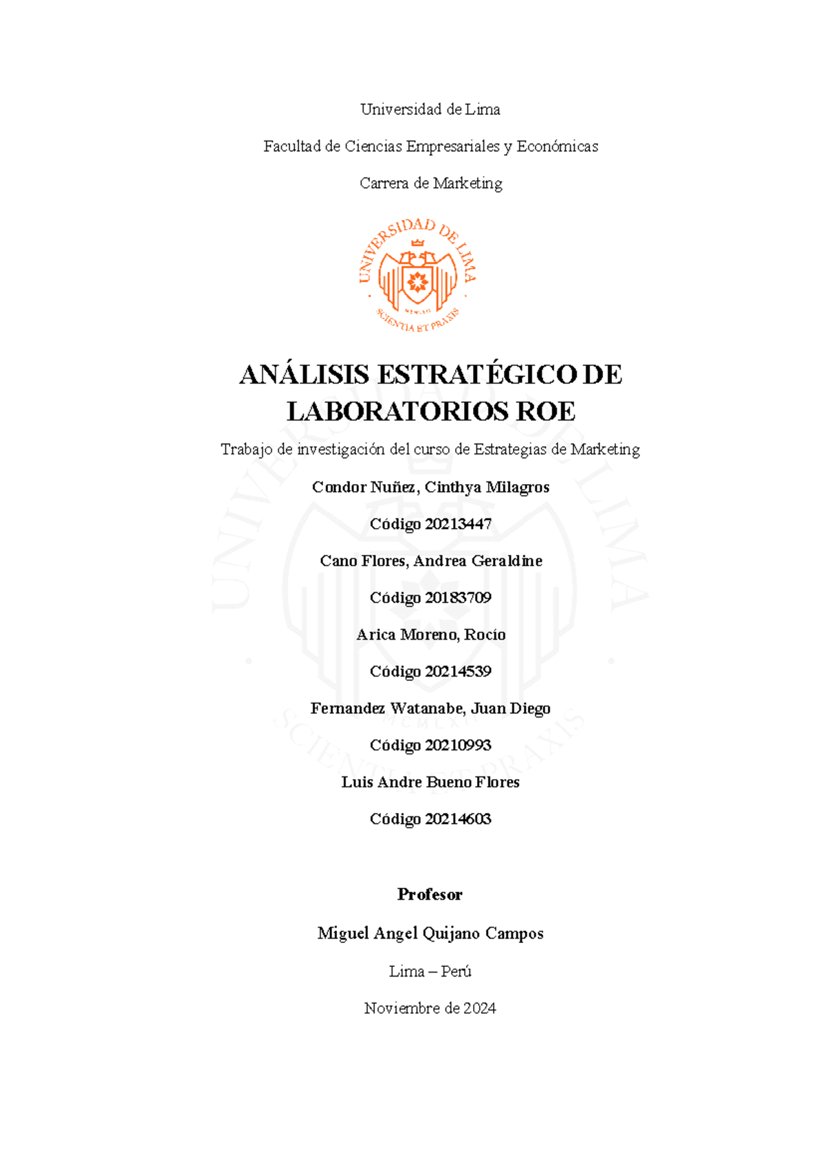 GES-Grupo2: Análisis Estratégico de Laboratorios ROE - Studocu