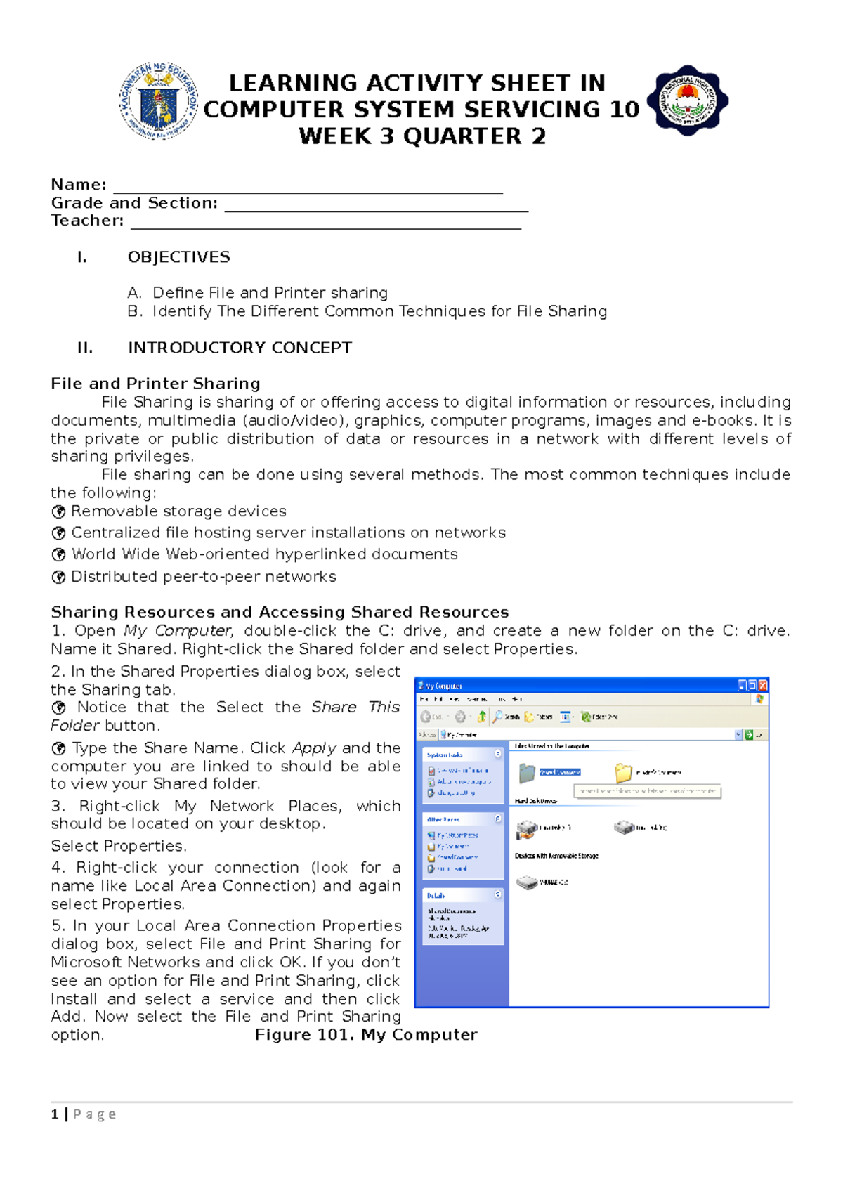 ICT 10 - Quarter 2 - Module 2 Another - LEARNING ACTIVITY SHEET IN ...