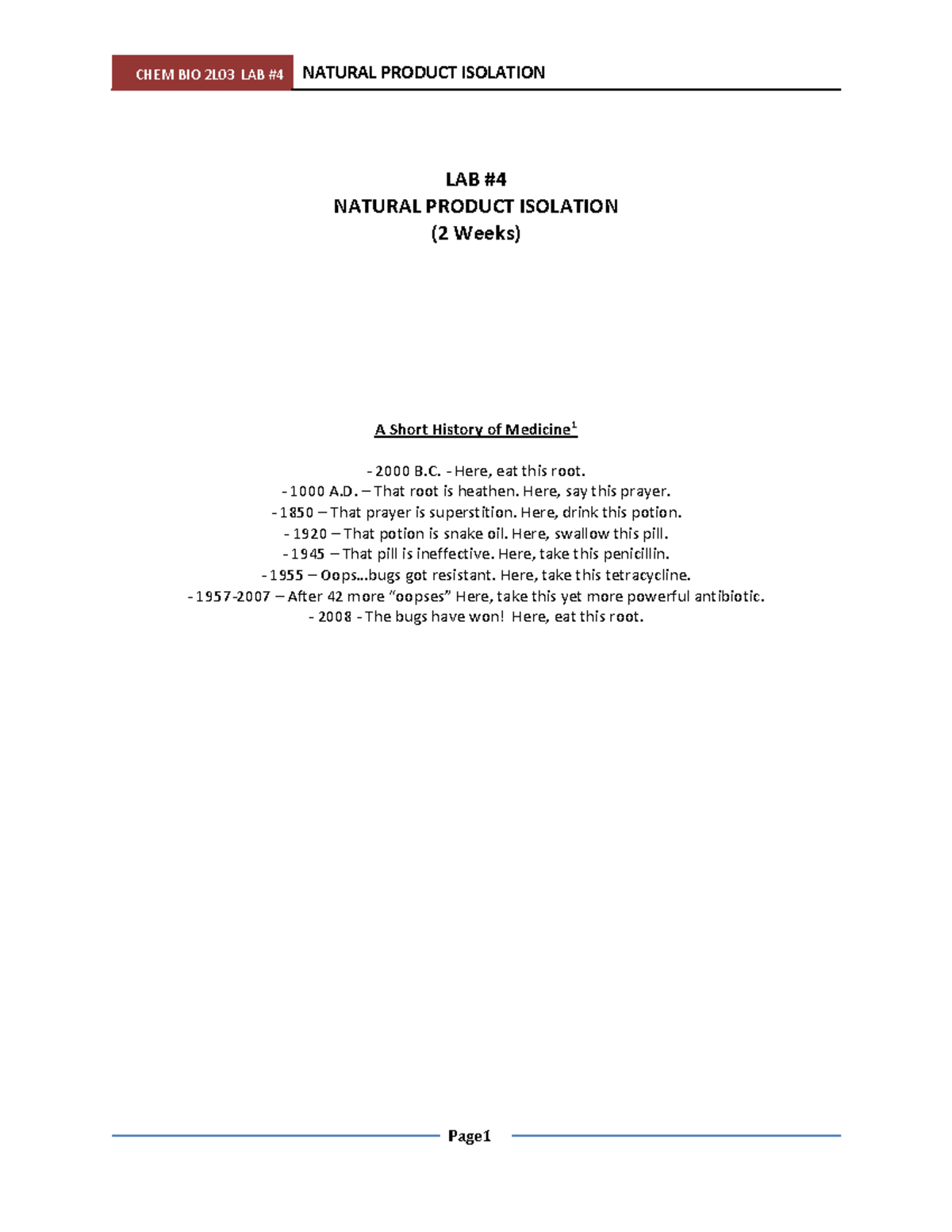 2023 CB 2L03 Lab #4 Natural Product Isolation - LAB NATURAL PRODUCT ...