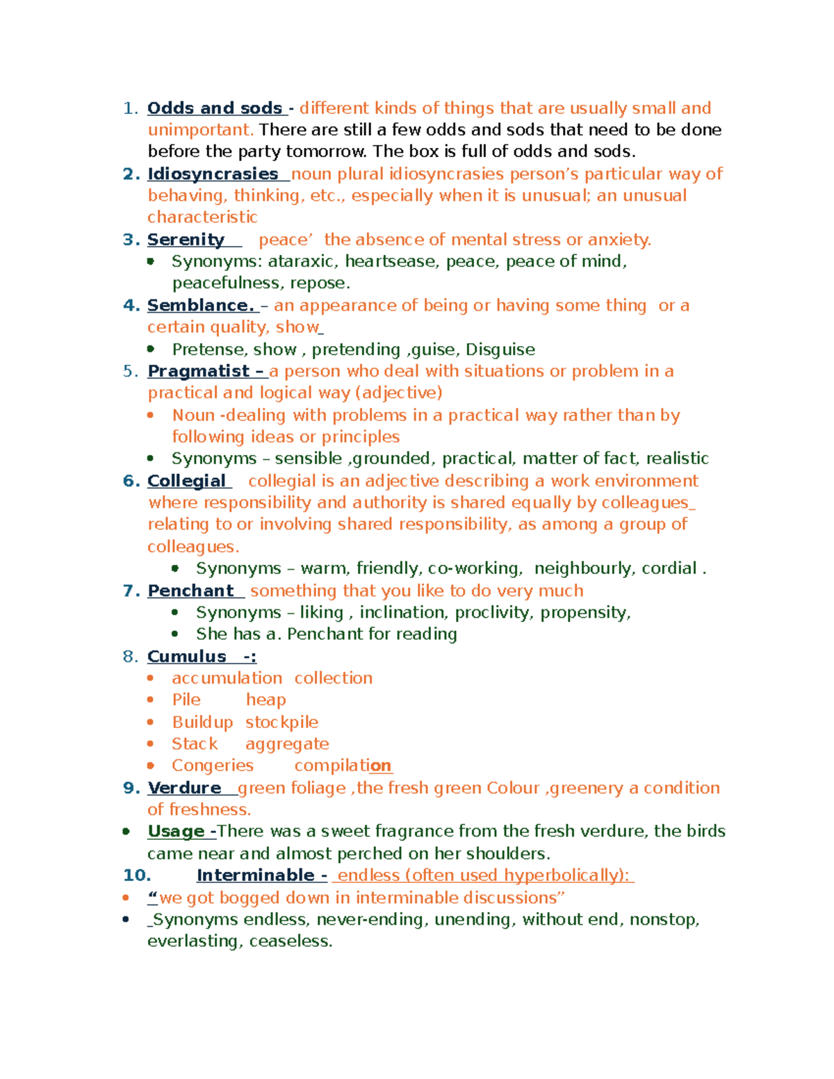 Difficult Words in English: Vocabulary Study Guide - Studocu