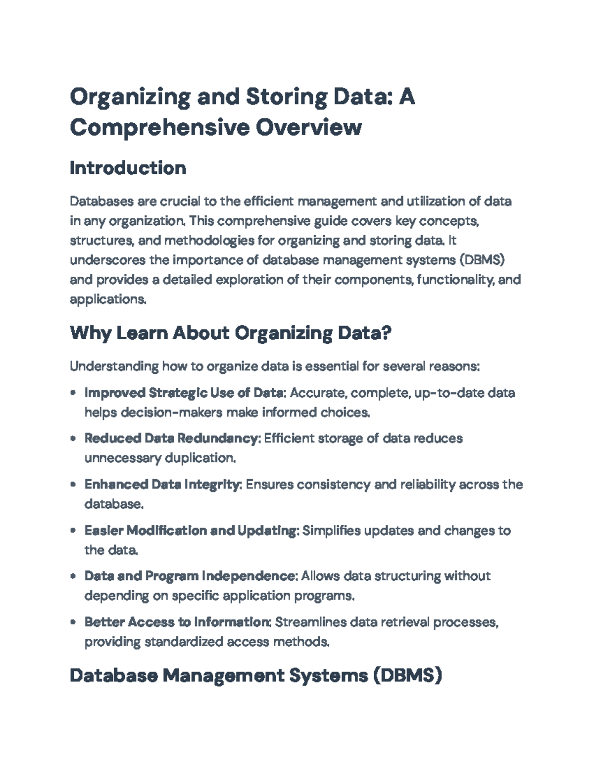 Comprehensive Guide to Organizing and Storing Data (CS101) - Organizing ...
