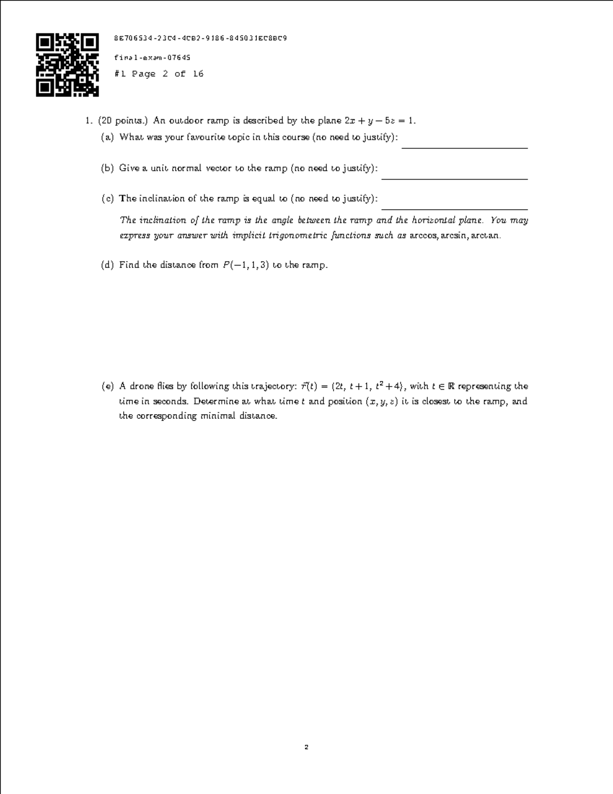 Math 262 Final Exam Questions - 2025 - Studocu
