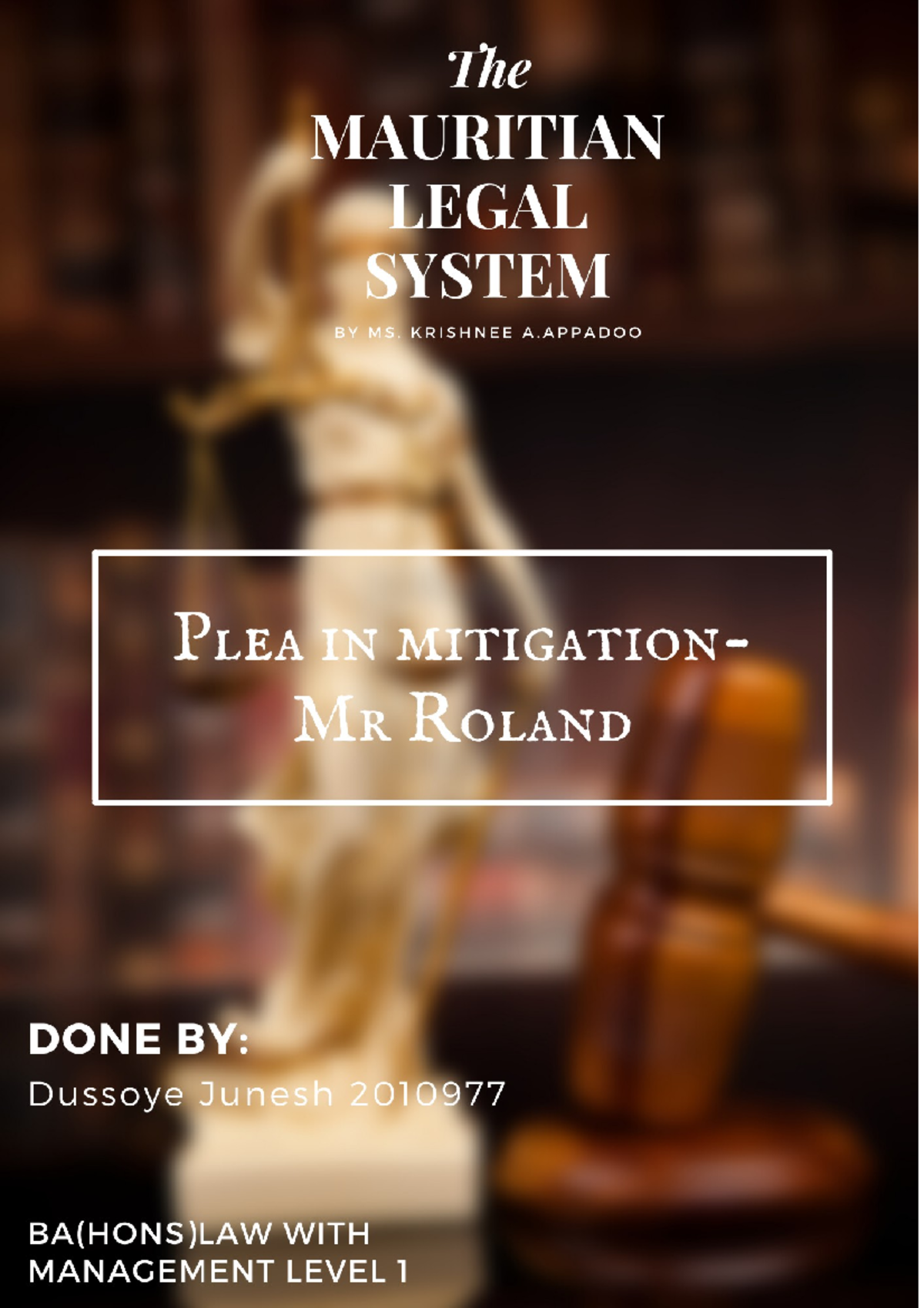 Plea in mitigation sample for law with management - If It pleases the ...