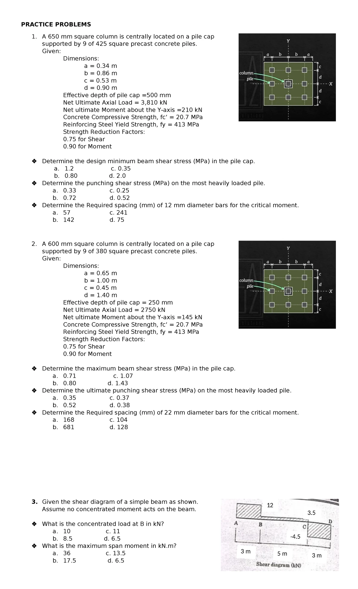 Structural Engineering Practice Problems – Course Code: ENG123 - Studocu