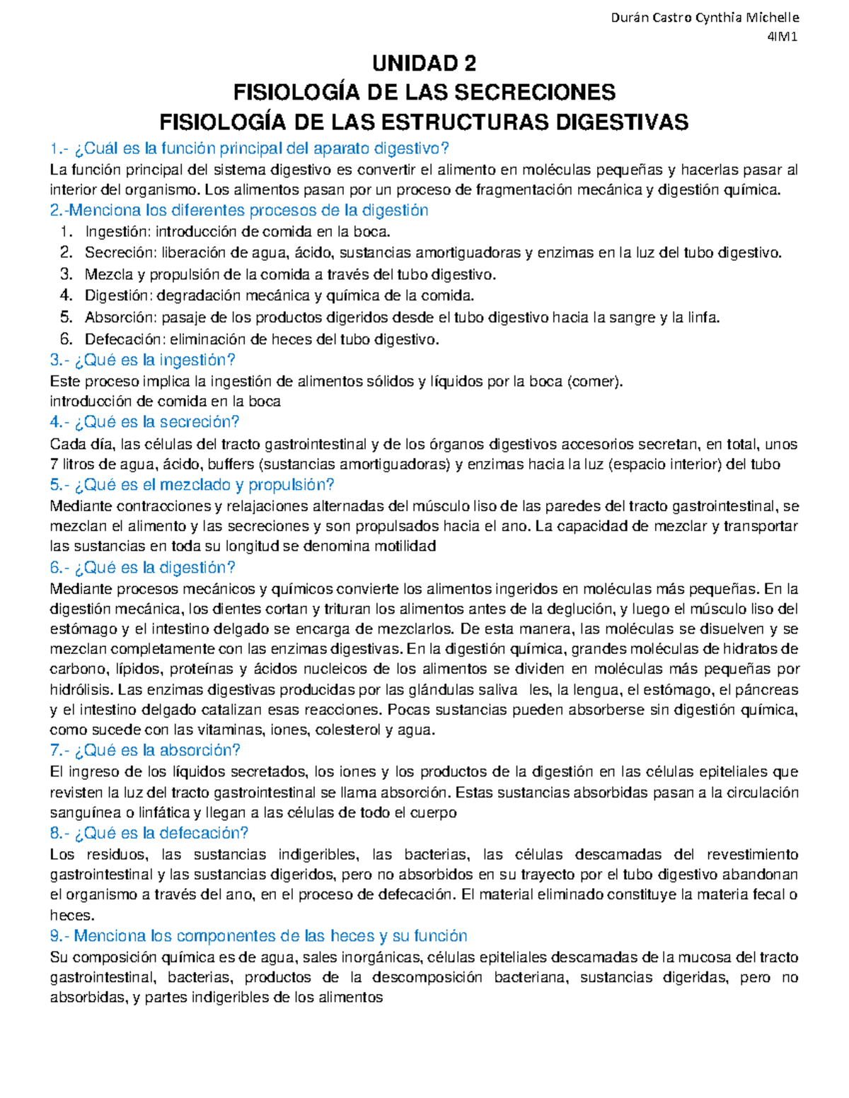 Guía de Estudio Digestivo - 4IM UNIDAD 2 FISIOLOGÍA DE LAS SECRECIONES ...