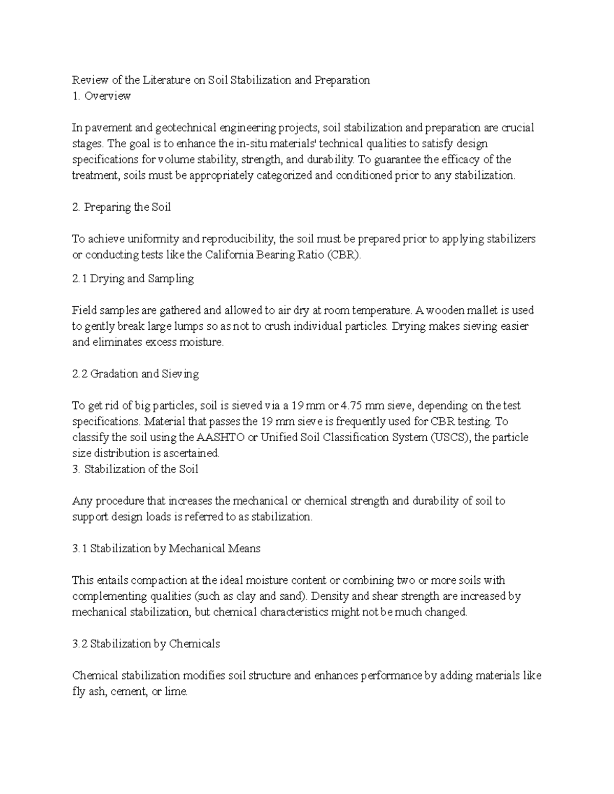 Soil Stabilization Techniques in Pavement Design: A Review - Studocu
