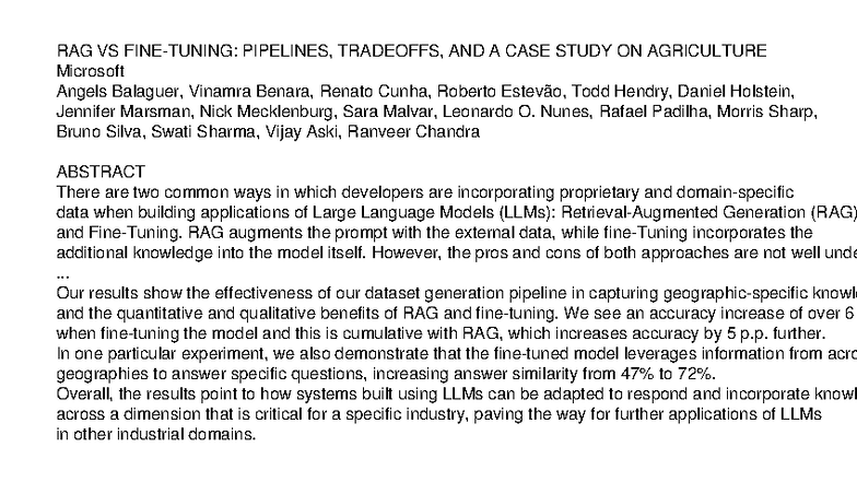 RAG vs Fine Tuning: Tradeoffs in LLM Applications - Case Study - Studocu