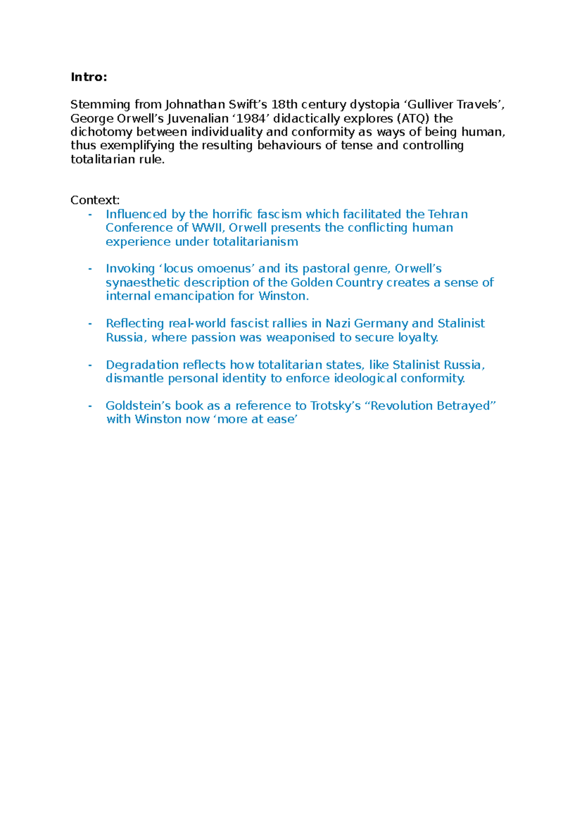 1984 Skeleton Essay: Exploring Totalitarianism and Individuality (ENG ...
