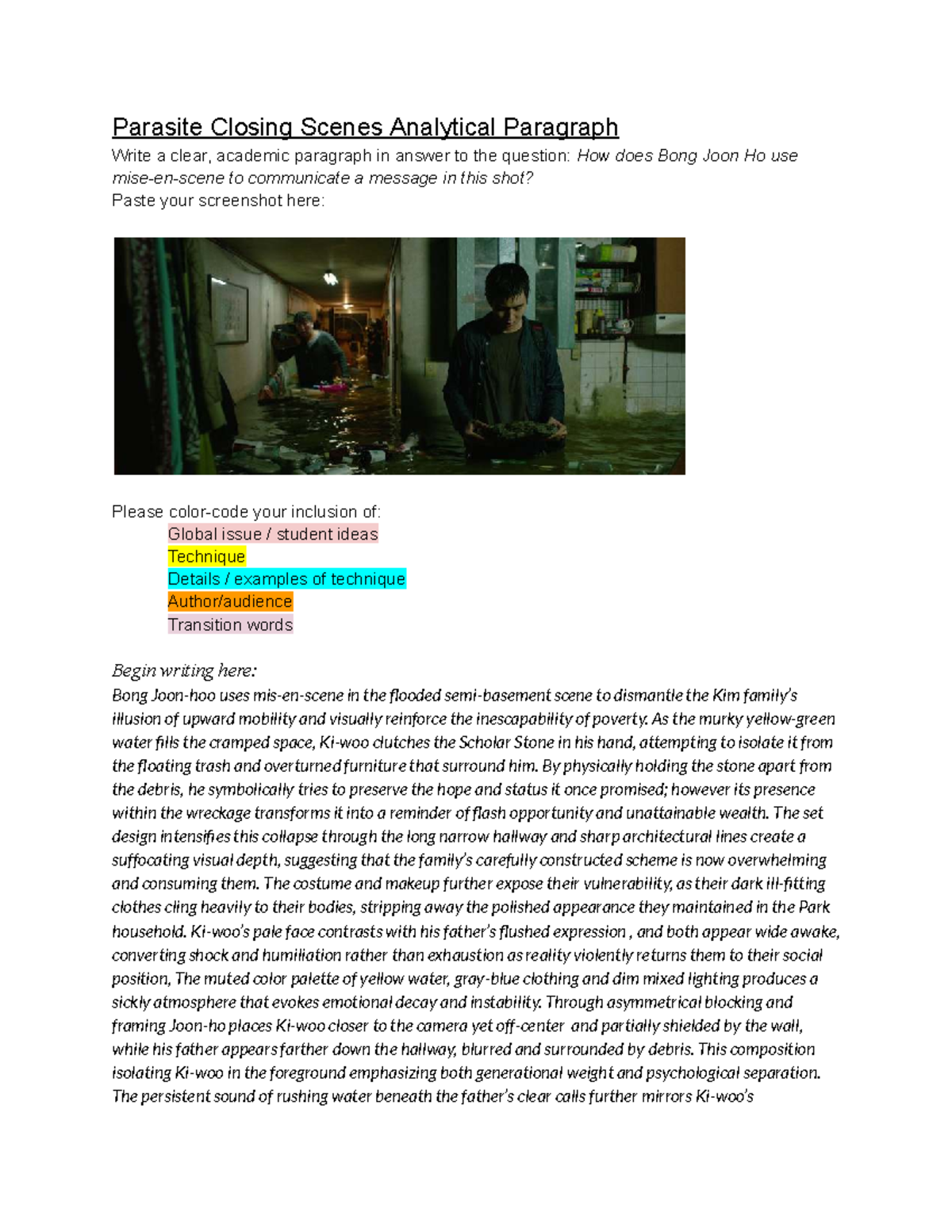 Parasite (Film Analysis) Closing Scenes: Message Through Visual ...
