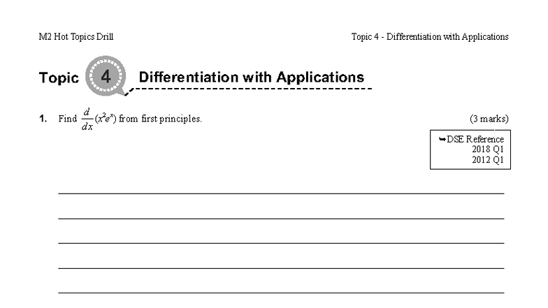 M2 Hot Topics Drill: Differentiation with Applications Overview - Studocu
