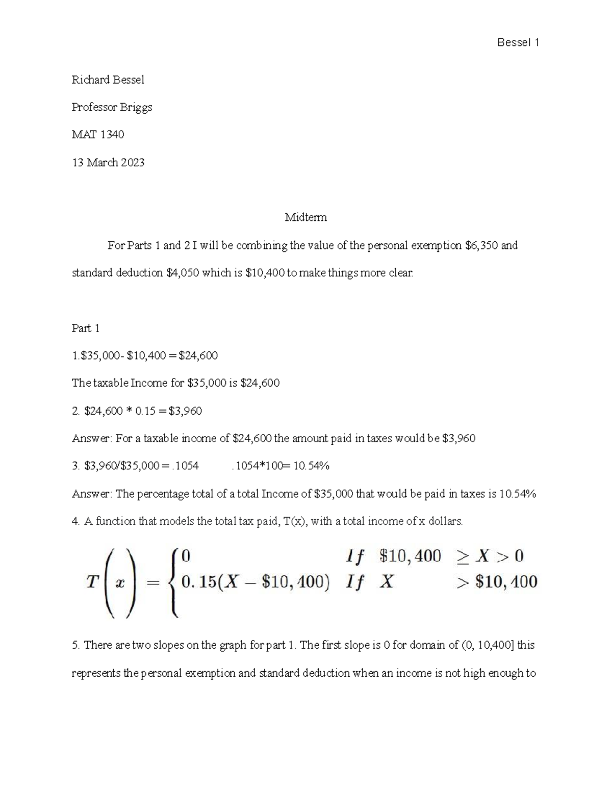 MAT 1340 Midterm Exam Notes on Tax Calculations and Functions - Studocu