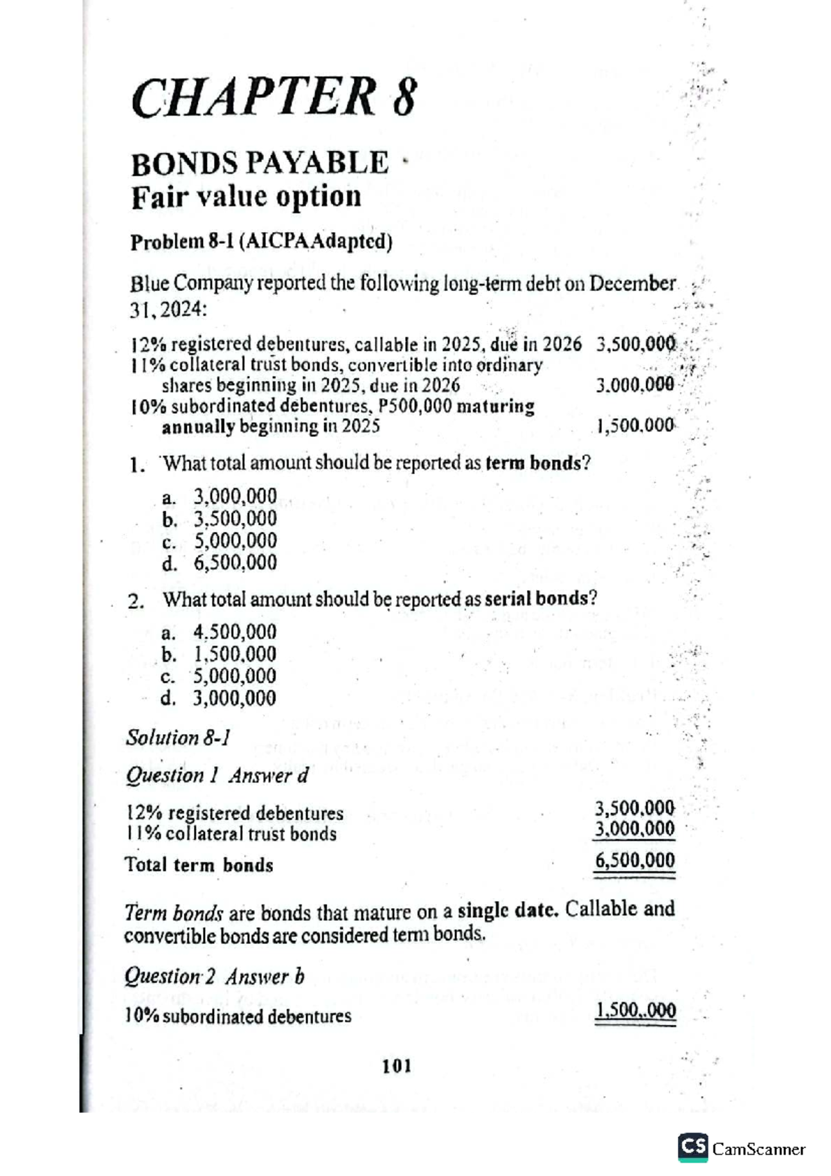 CHAPTER 8 BONDS PAYABLE: Fair Value Option Problems (AICPA Adapted ...