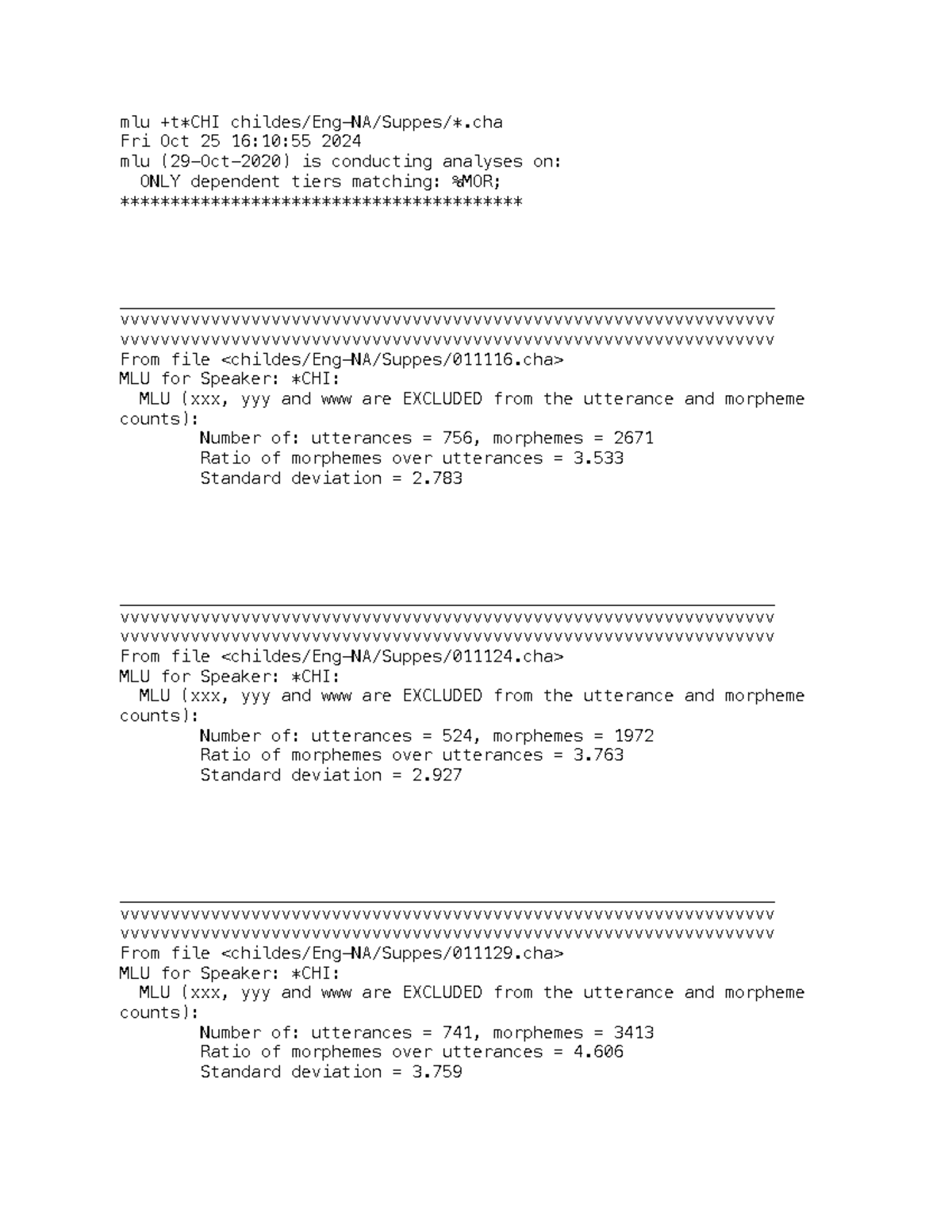 Mlu-nina - practice - mlu +tCHI childes/Eng-NA/Suppes/.cha Fri Oct 25 ...