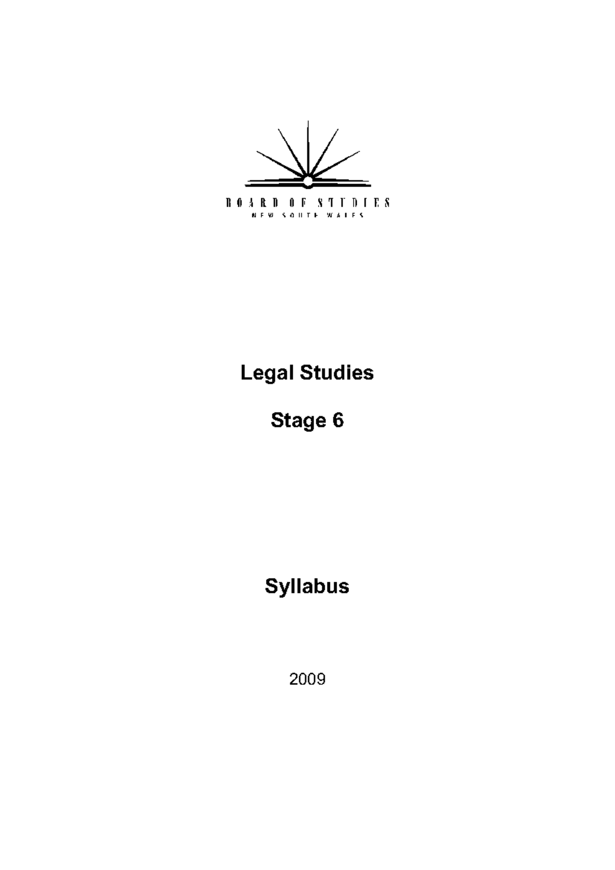 Legal Studies Stage 6 Syllabus 2009: Comprehensive Overview - Studocu