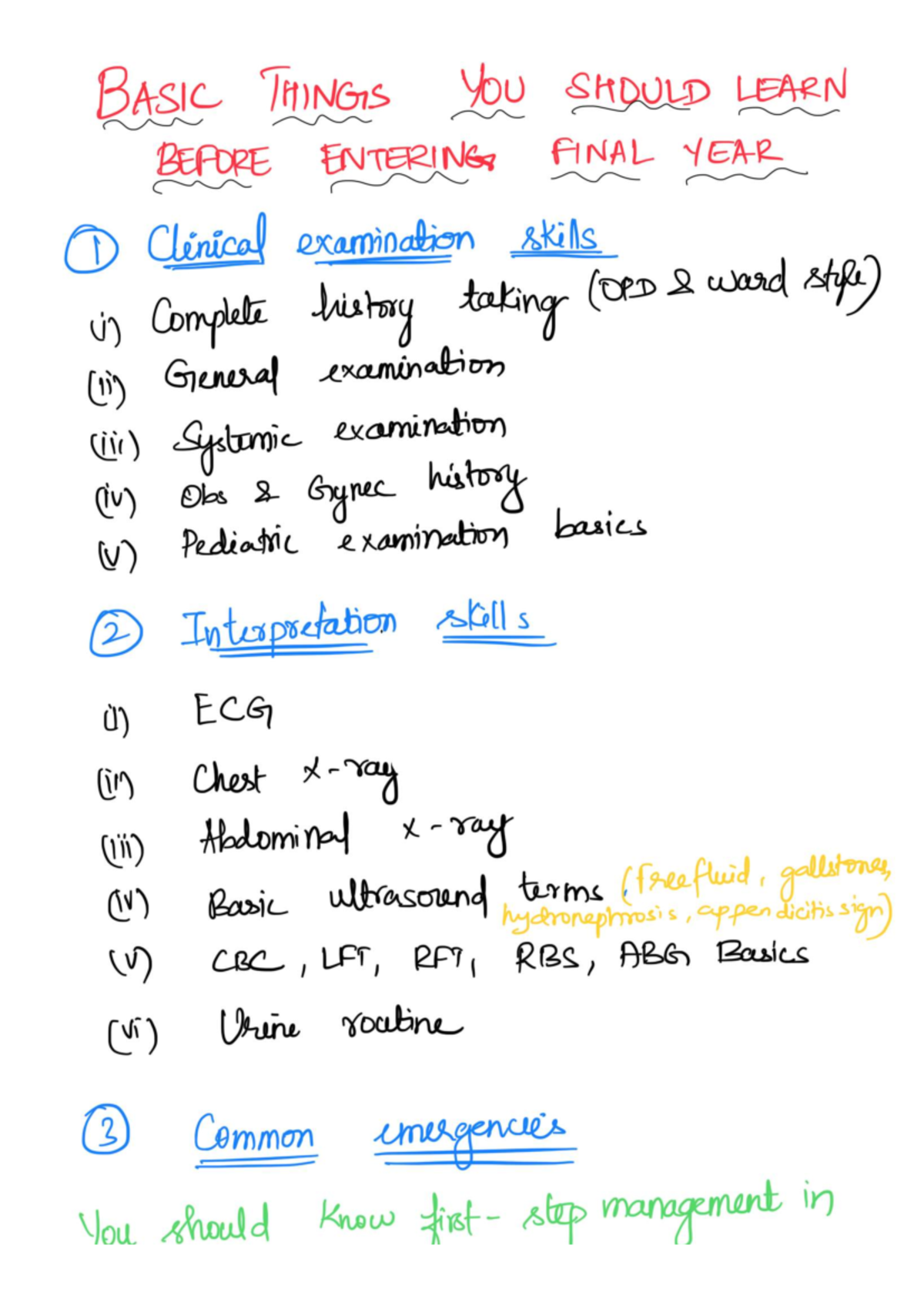 Essential Skills for Final Year MBBS: Clinical & Emergency Preparedness ...