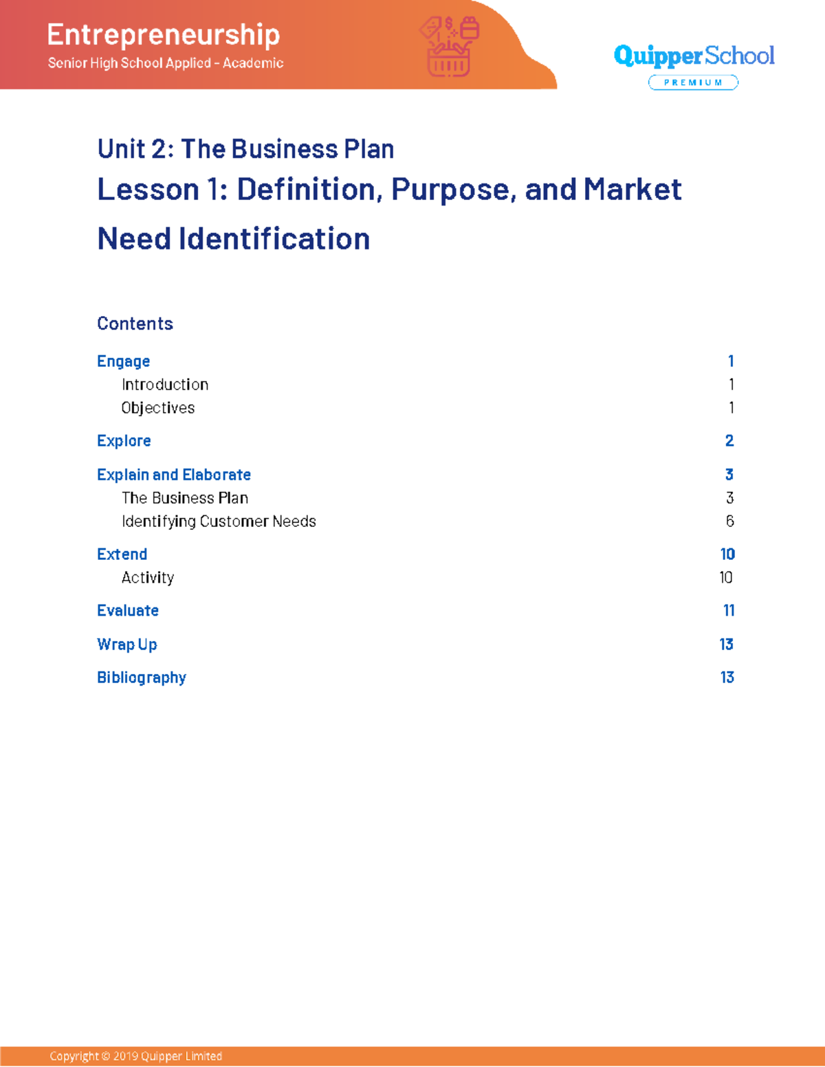 Entrepreneurship Grade 11 ABM: Business Plan Module Overview - Studocu