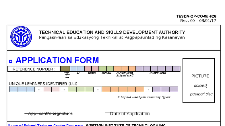 TESDA-OP-CO-05 Competency Assessment Forms for Agricultural Crops ...
