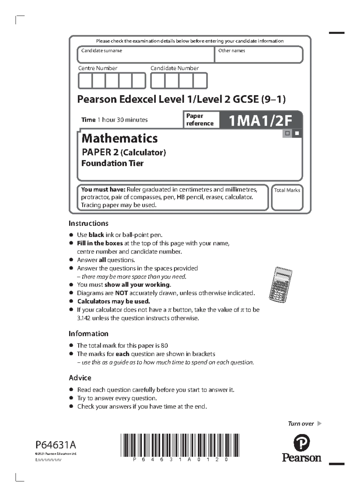 Maths paper 1 mark scheme - Mark Scheme (Results) November 2021 Pearson Edexcel GCSE In ...