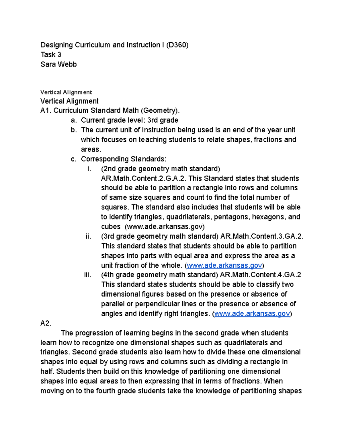 D360: Task 3 - Vertical & Horizontal Curriculum Alignment Revisions ...