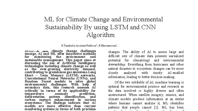 ML for Climate Change and Environmental Sustainability: A Hybrid ...