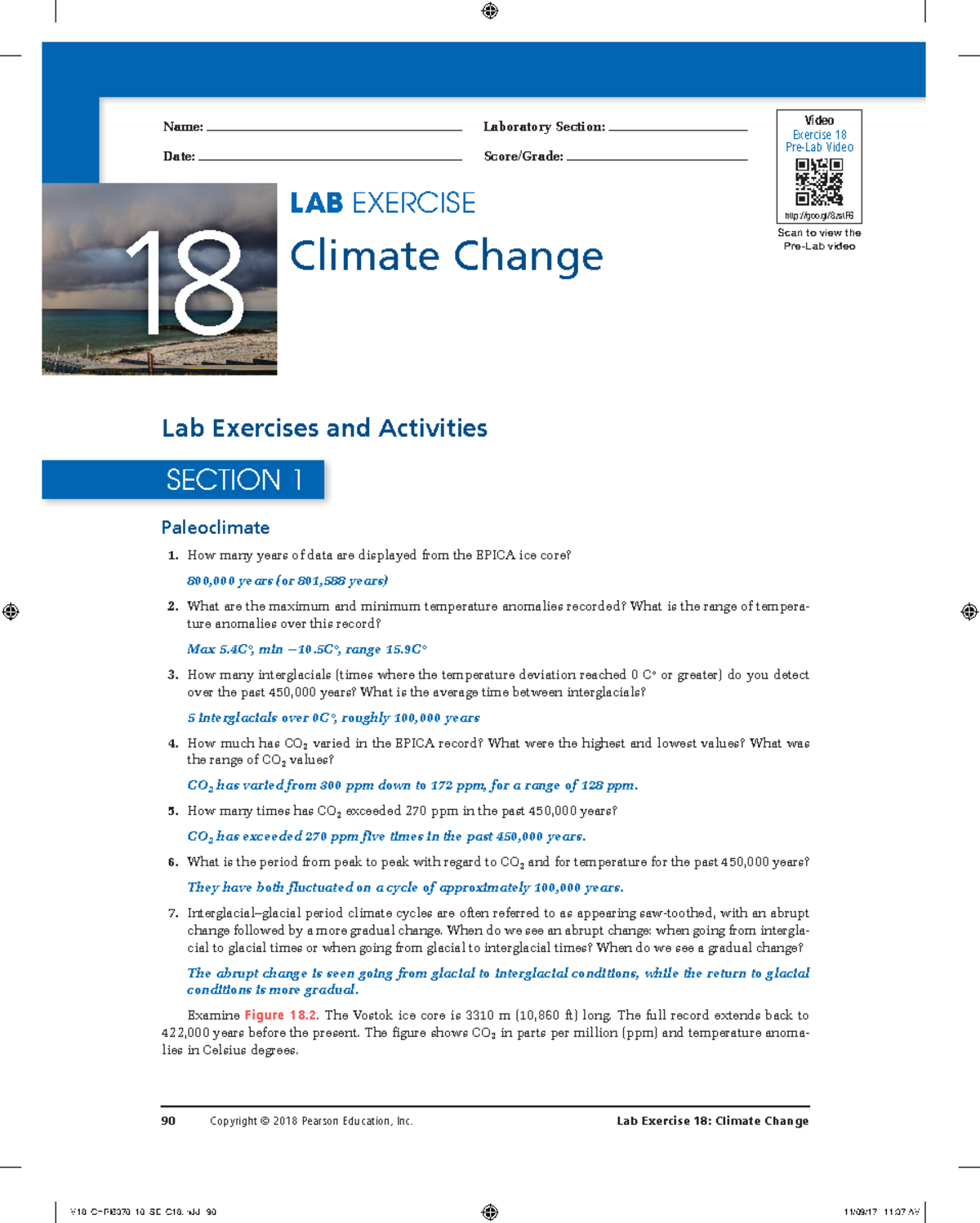 Christopherson APG 10e Lab Exercise 18: Climate Change Answer Key - Studocu