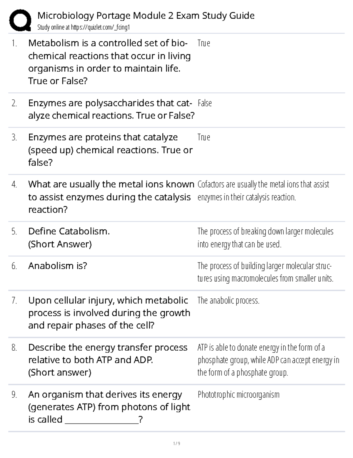 Microbiology Portage Module 2 Exam Study Guide - Studocu