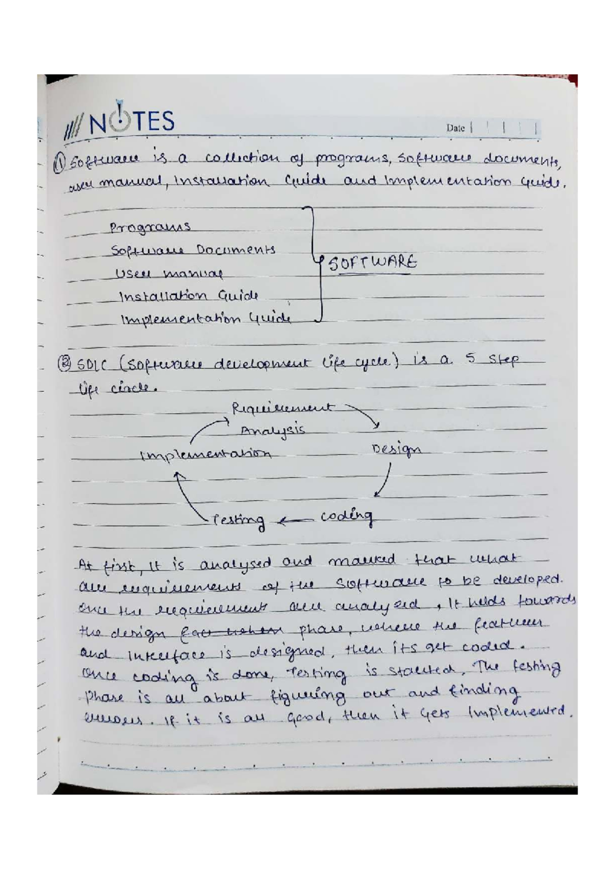 SPM Handwritten Notes: Software Development Life Cycle & Project ...