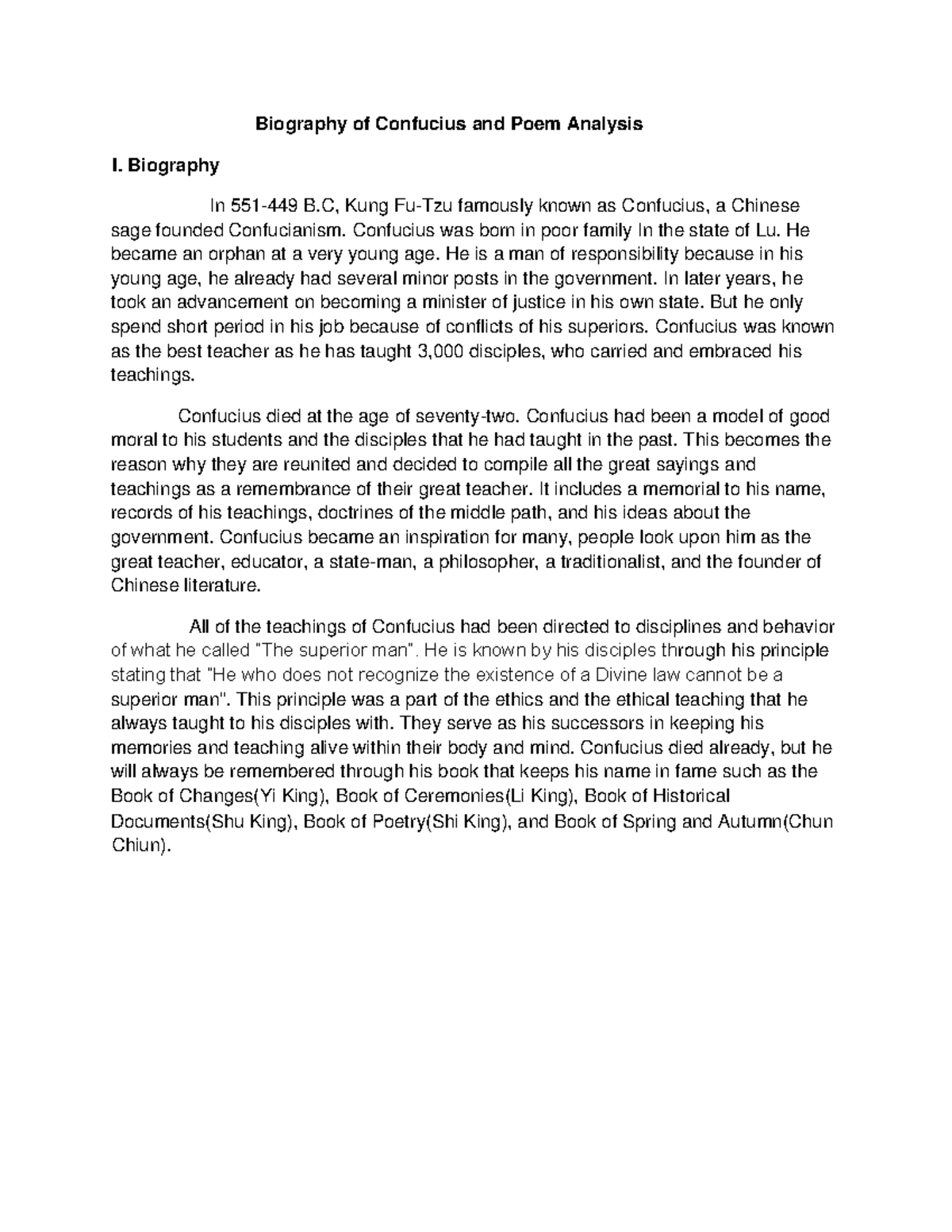 Confucius Biography & Poem Analysis: Insights & Teachings in Eng Ed 224 ...