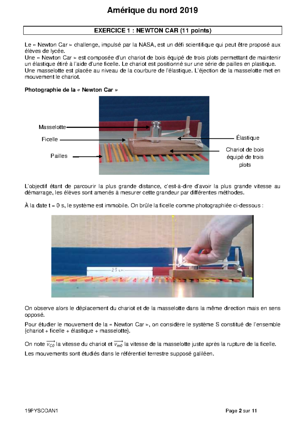 2019 Am Nord Exo1 Sujet Newton Car 11pts - EXERCICE 1 : NEWTON CAR (11 ...