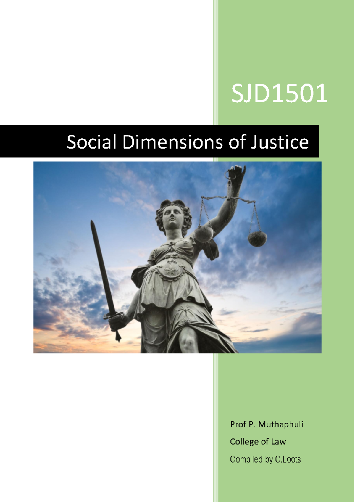 SJD1501 Study Guide: Understanding Law and Justice in South Africa ...