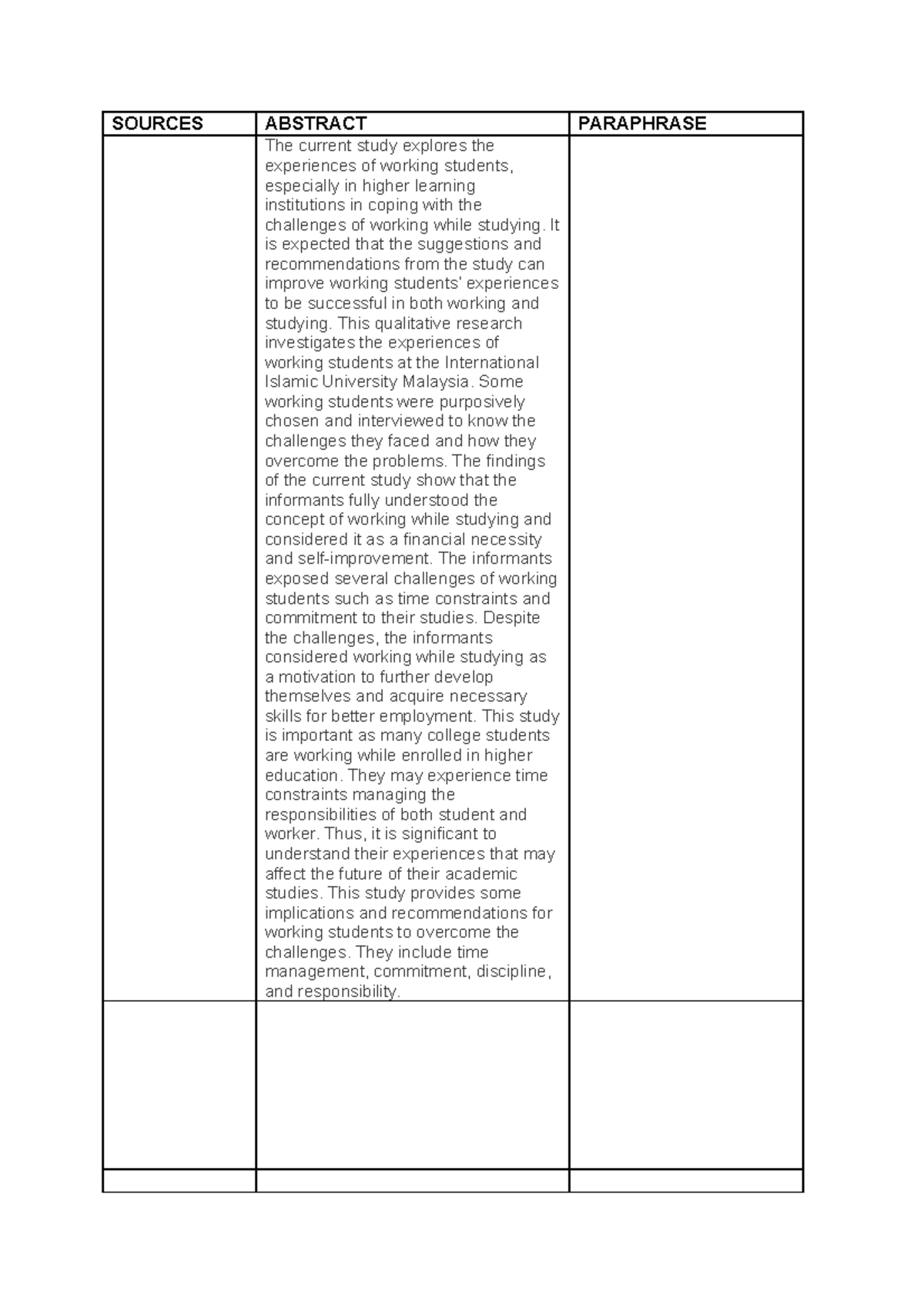 Document 6 - RRL - SOURCES ABSTRACT PARAPHRASE The current study ...