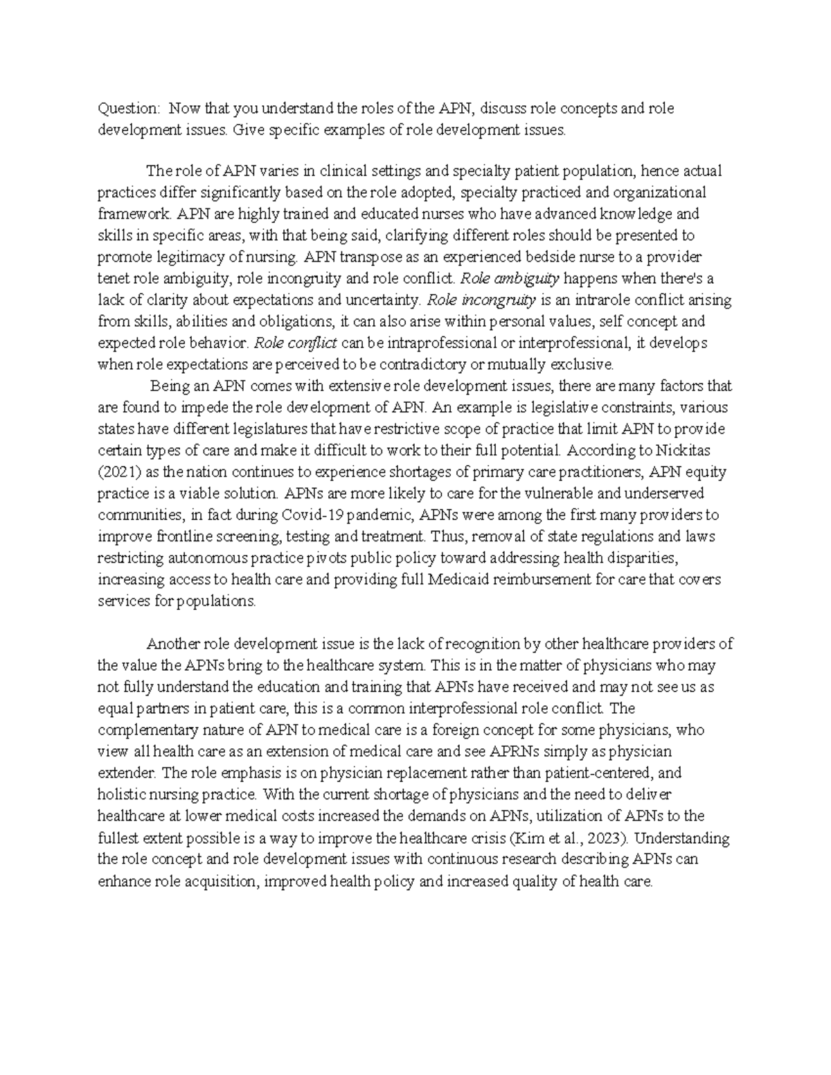 NUR 5081: APN Role Concepts & Development Issues Explained - Studocu