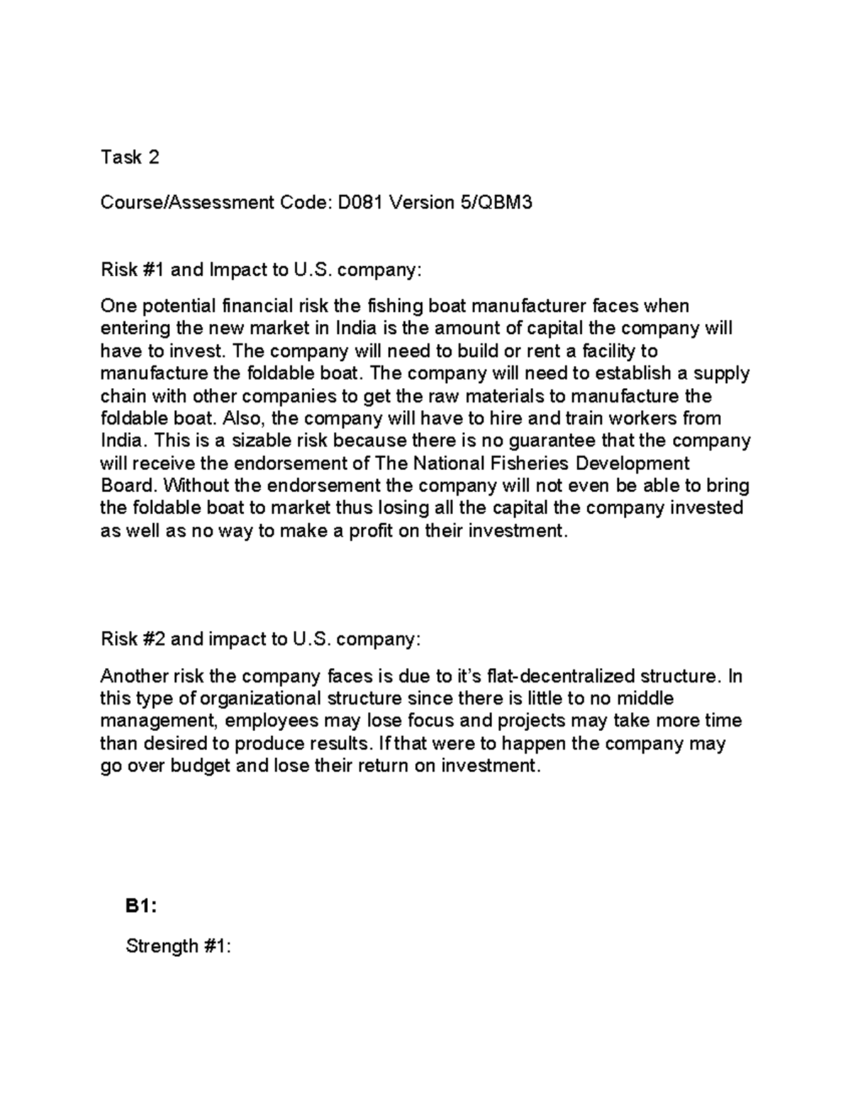 D081 V5-QBM3 Task 2 - Innovative and strategic thinking Task 2 - Task 2 ...