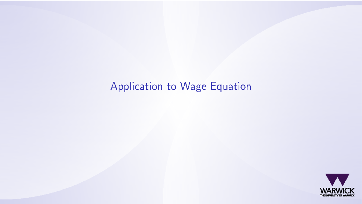 Wage Equation Data Analysis and LASSO Estimation - Studocu