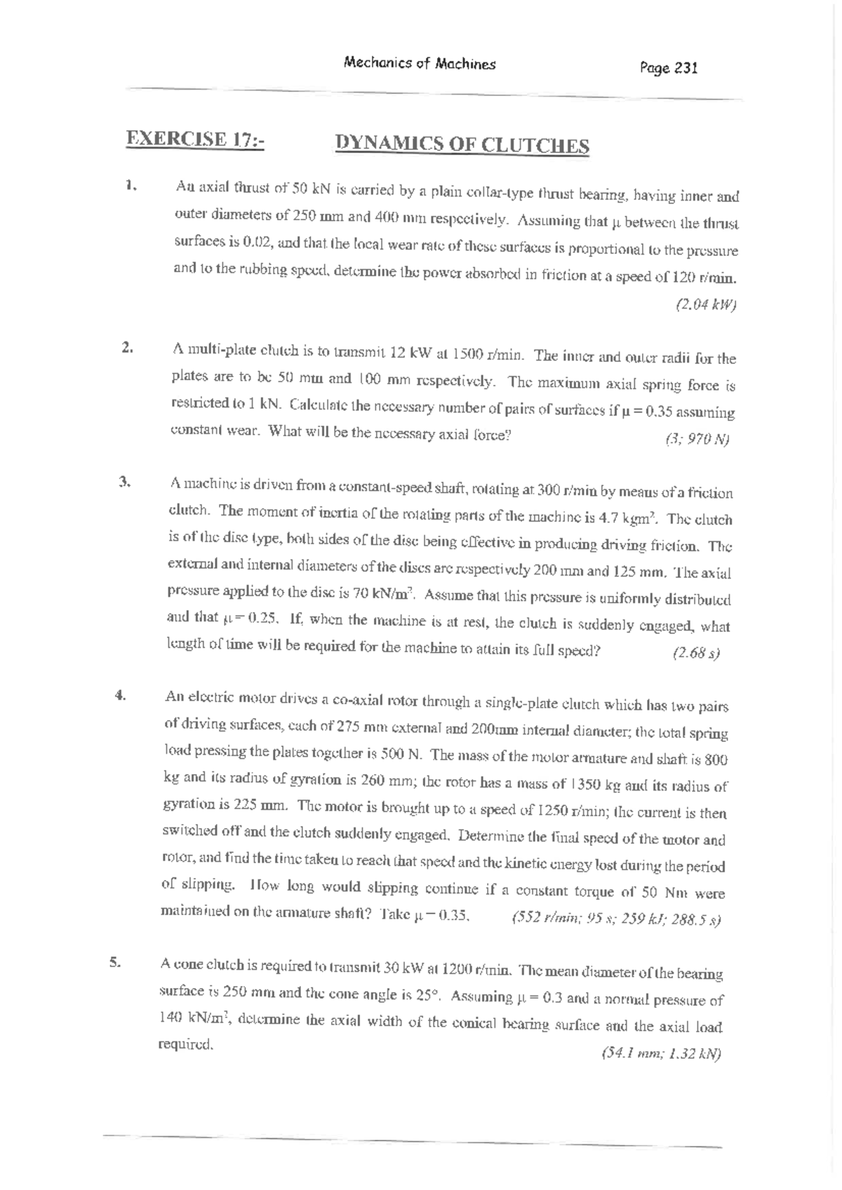Clutch Dynamics (ENGR 101) - Questions & Solutions - Studocu