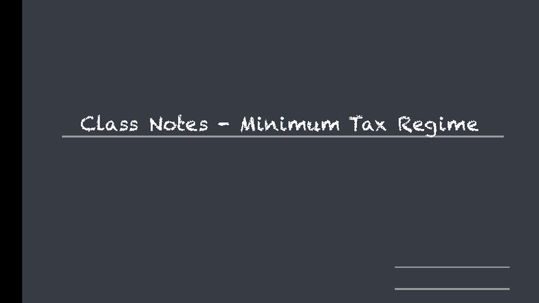 Class Notes - Minimum Tax Regime (MTR) Income & WHT Tax Liability - Studocu
