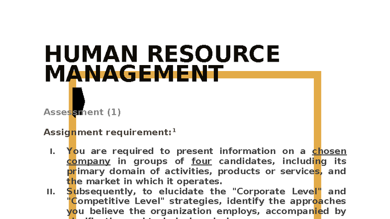HRM 101 - Assessment 1: Aligning HR Strategy with Business Model - Studocu