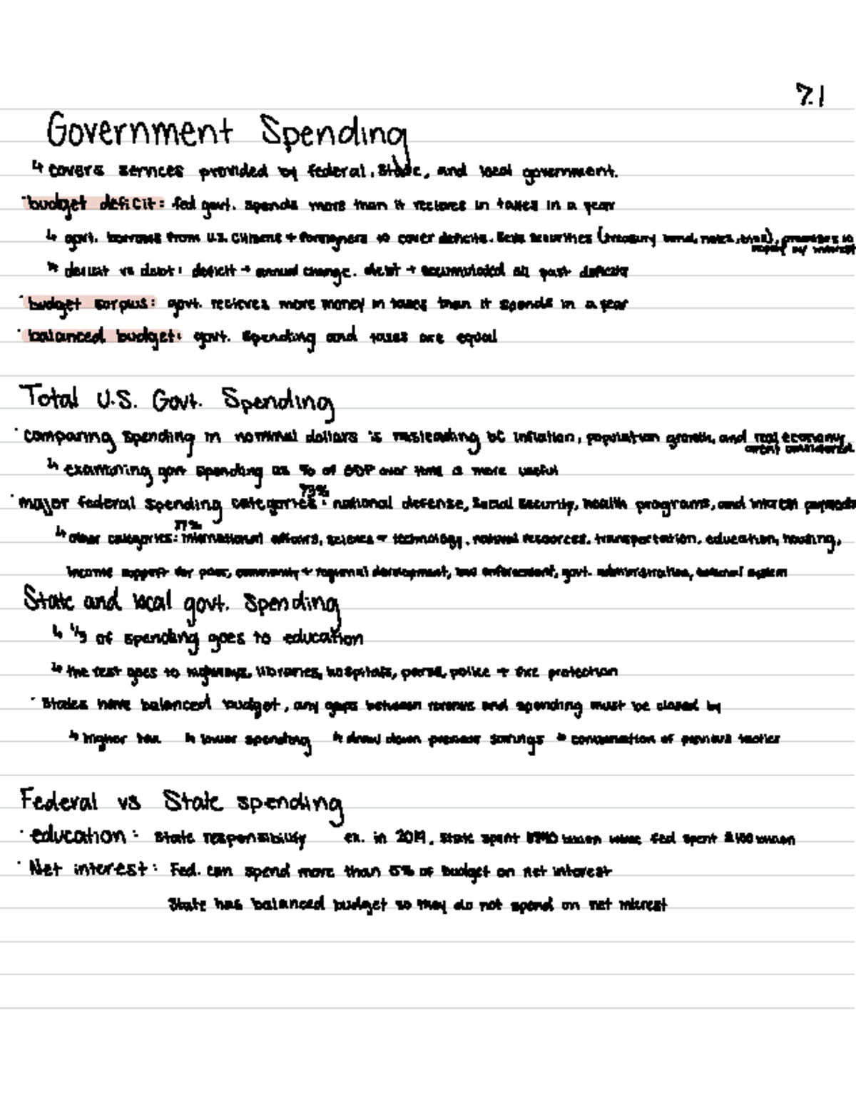 Macroeconomics Unit Seven - 7. Government Spending covers services ...