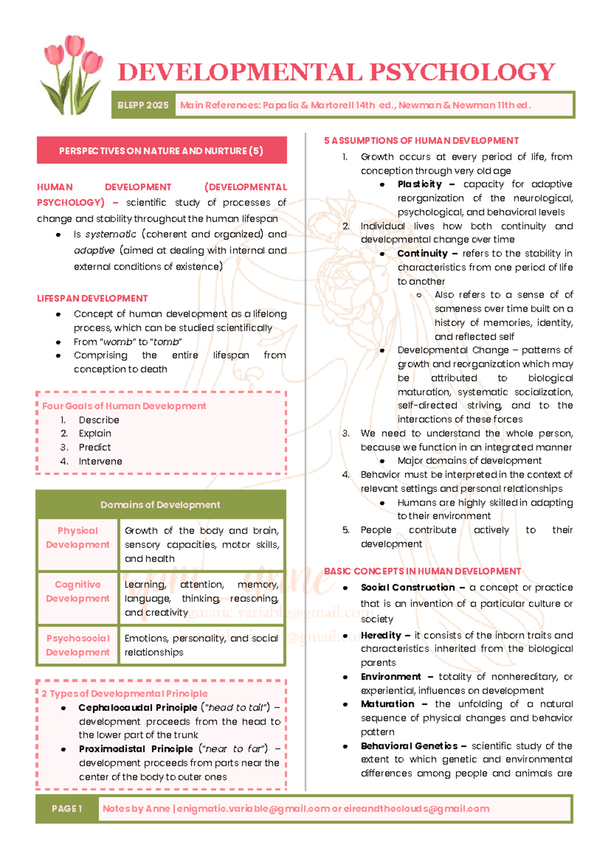 Developmental Psychology BLEPP 2025: Key Concepts and Theories Review ...