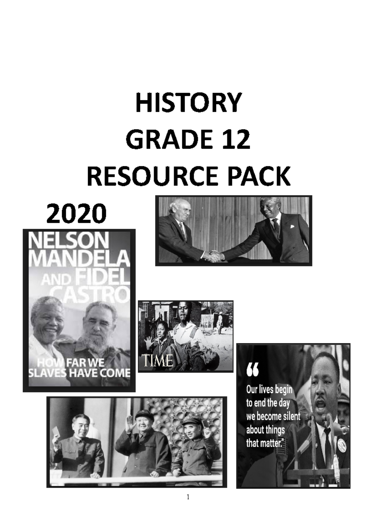 Grade 12 History Resource Pack: Cold War & Cuban Missile Crisis ...
