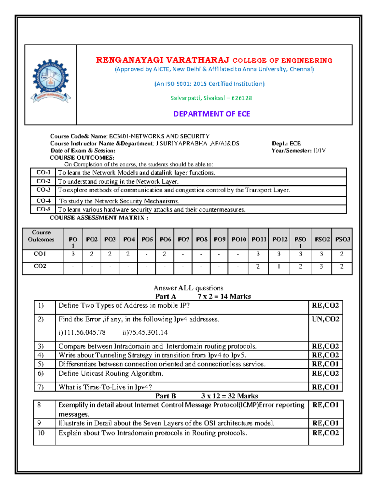 IAT-2: Network Security & Routing Protocols Exam Notes - Studocu