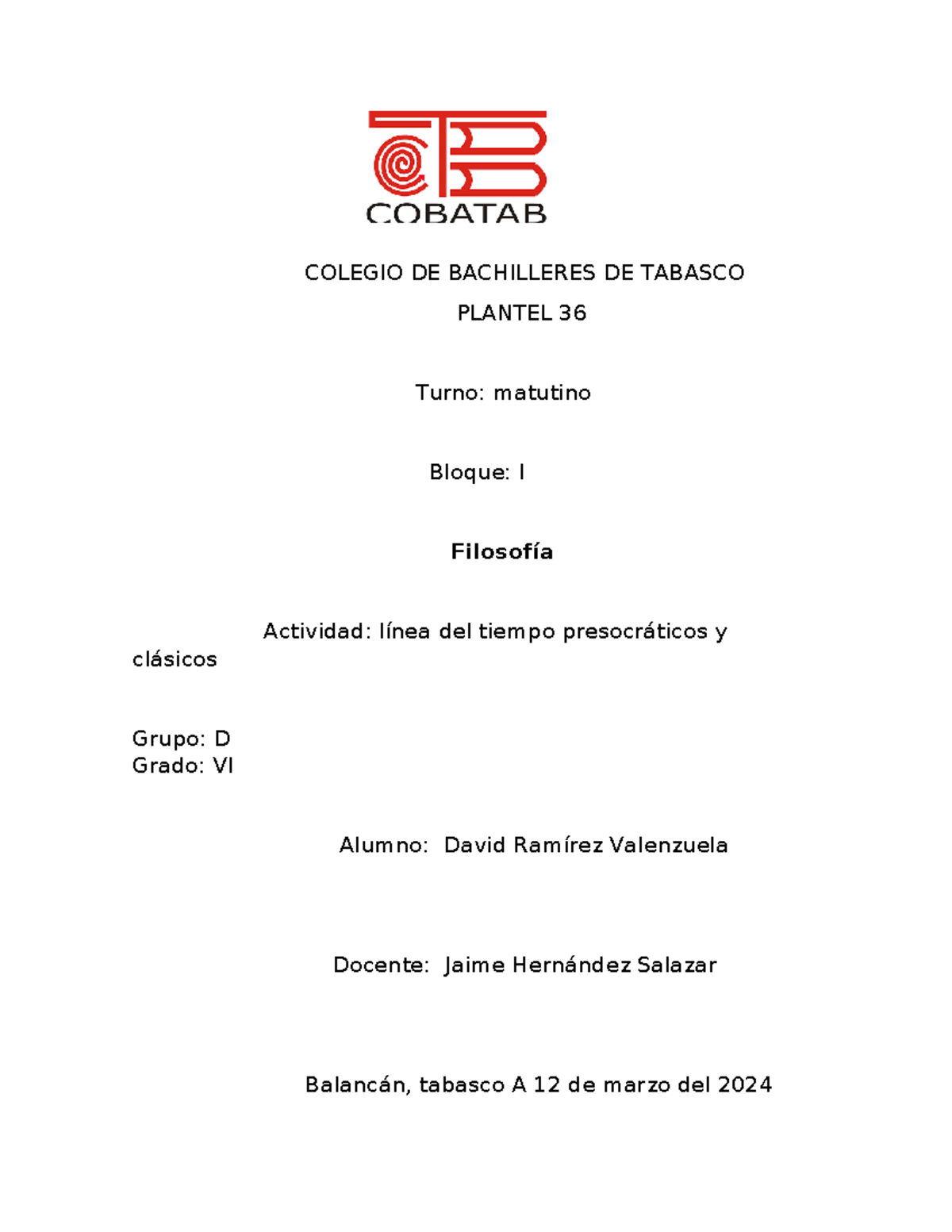 Línea del Tiempo de los Presocráticos y Clásicos - Filosofía VI - Studocu