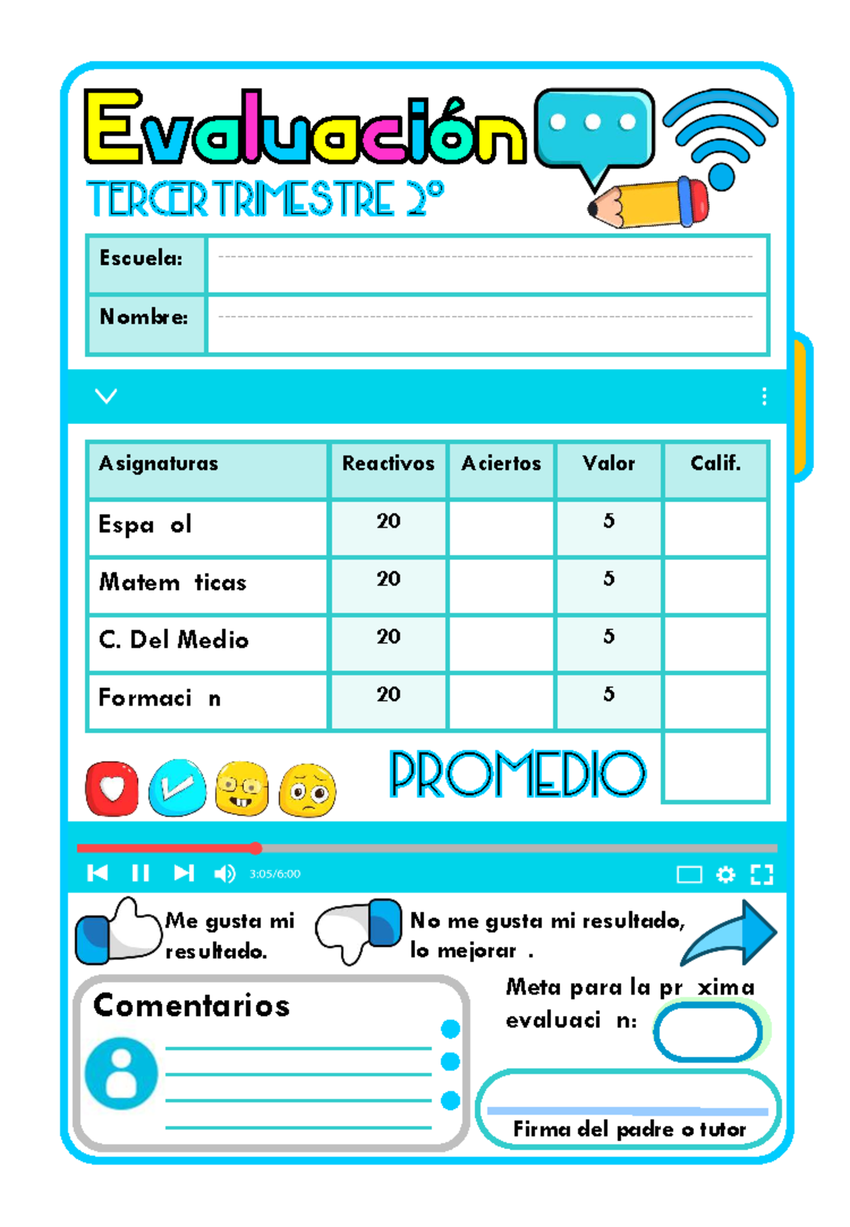 2⁰ Examen Tercer Trimestre: Reactivos de Español y Matemáticas - Studocu