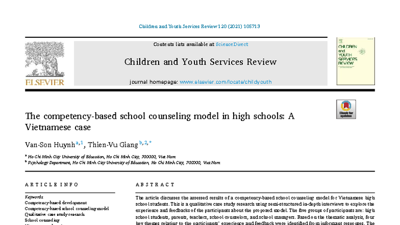 Vietnamese High School Counseling Model: A Qualitative Case Study ...